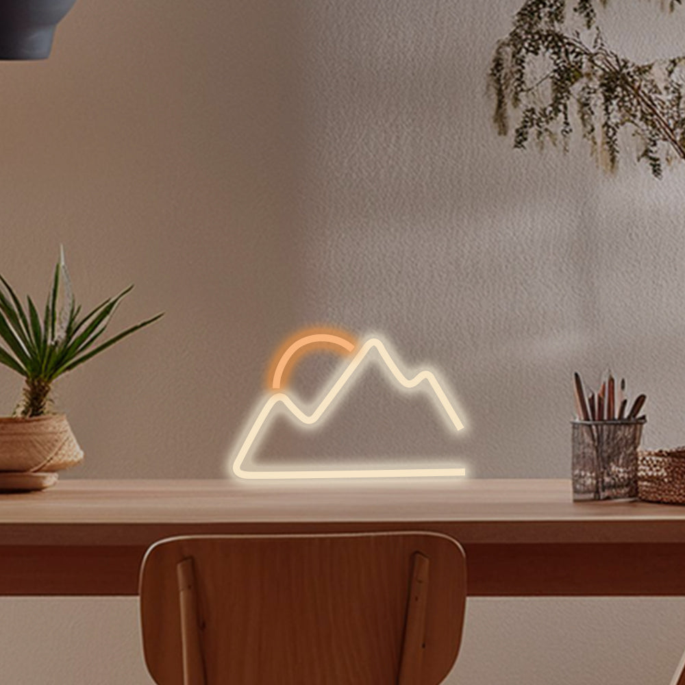 Sunset Mountain LED Desktop Neon Sign - Planet Neon Made in London Neo