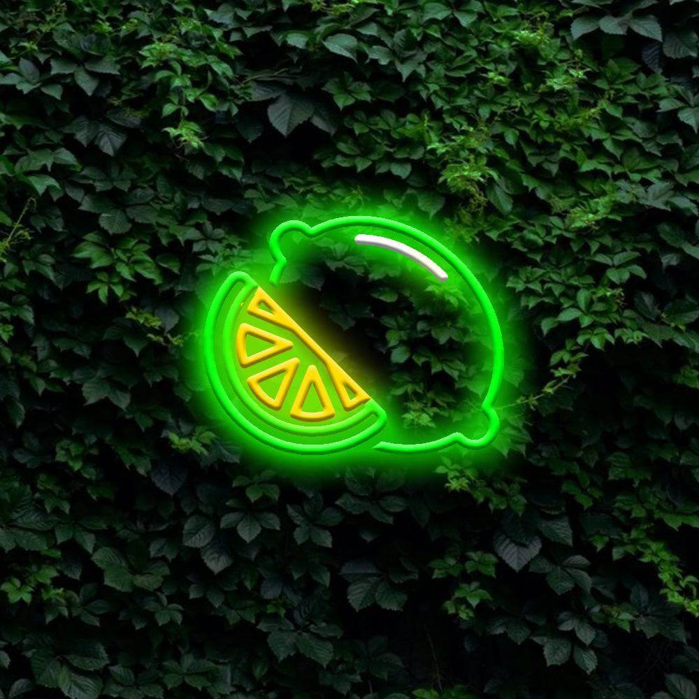 Lime LED Neon Sign - Made in London Food Restaurants Neon Signs